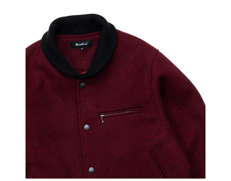 블랙하인드(Blackhind) WOOL STADIUM JACKET -BURGUNDY- | GVG 스토어. 전 세계직배송.